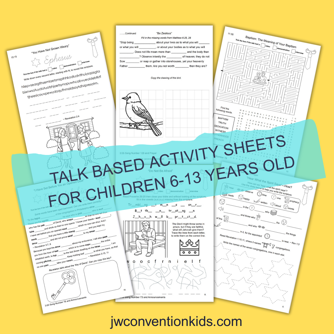 6-13yo Assembly with Branch Representative 2025 2026 JW Activity Book ...