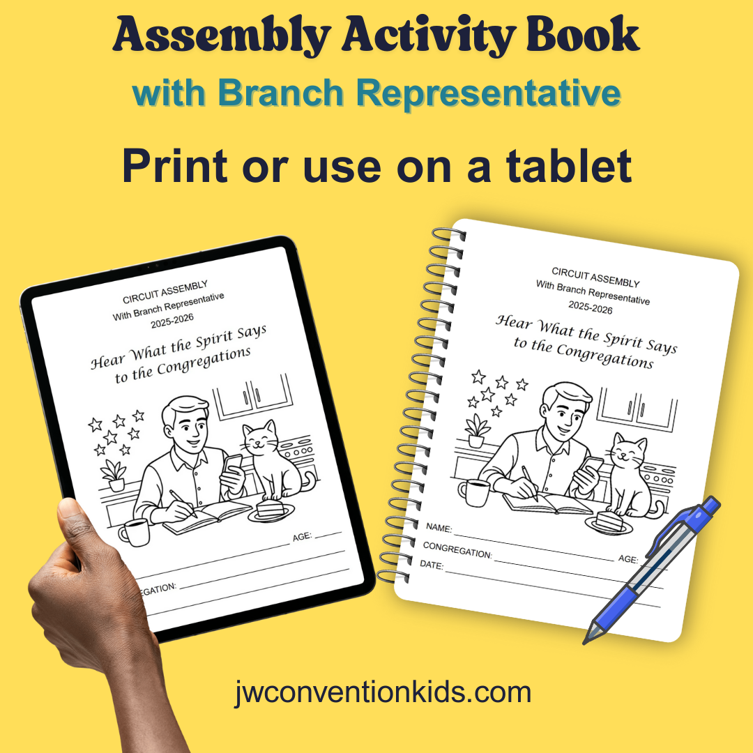 6-13yo Assembly with Branch Representative 2025 2026 JW Activity Book ...