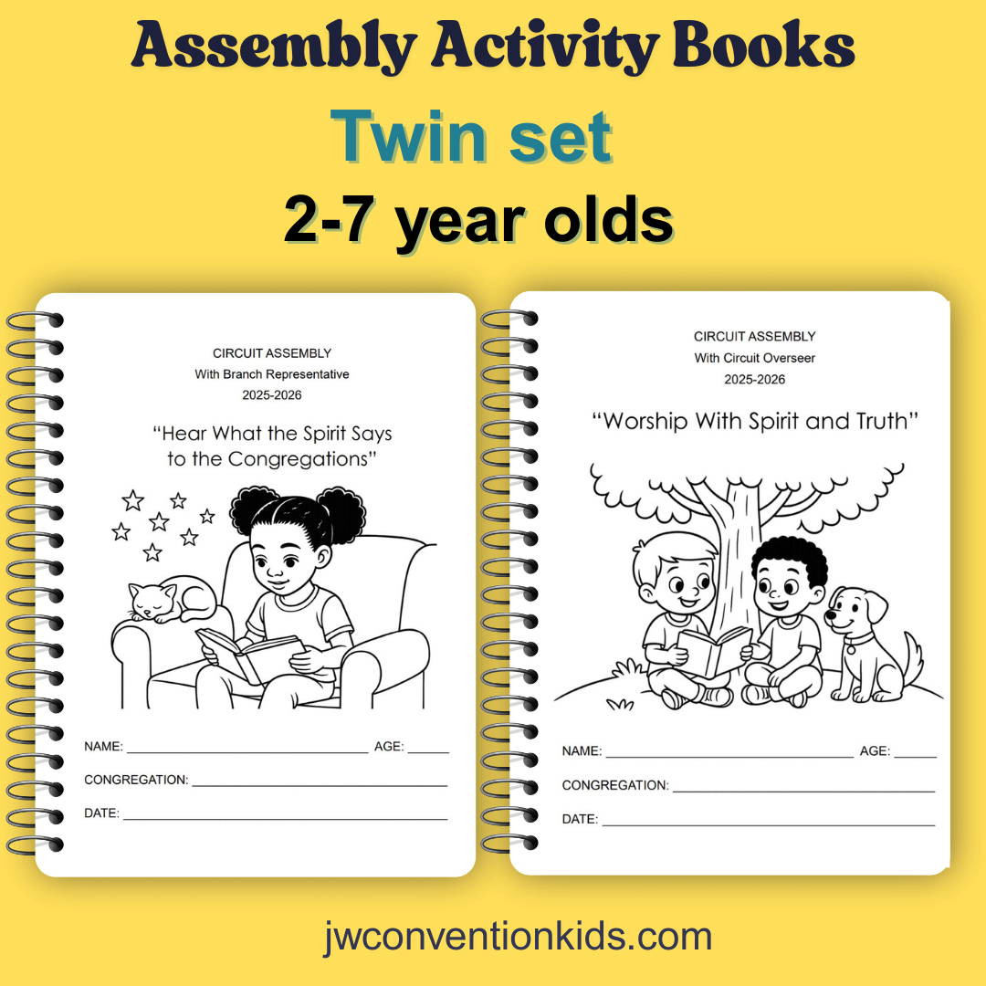 2-7yo Twin Set JW Assembly Activity Books 2025 2026 Printable PDF Digi ...