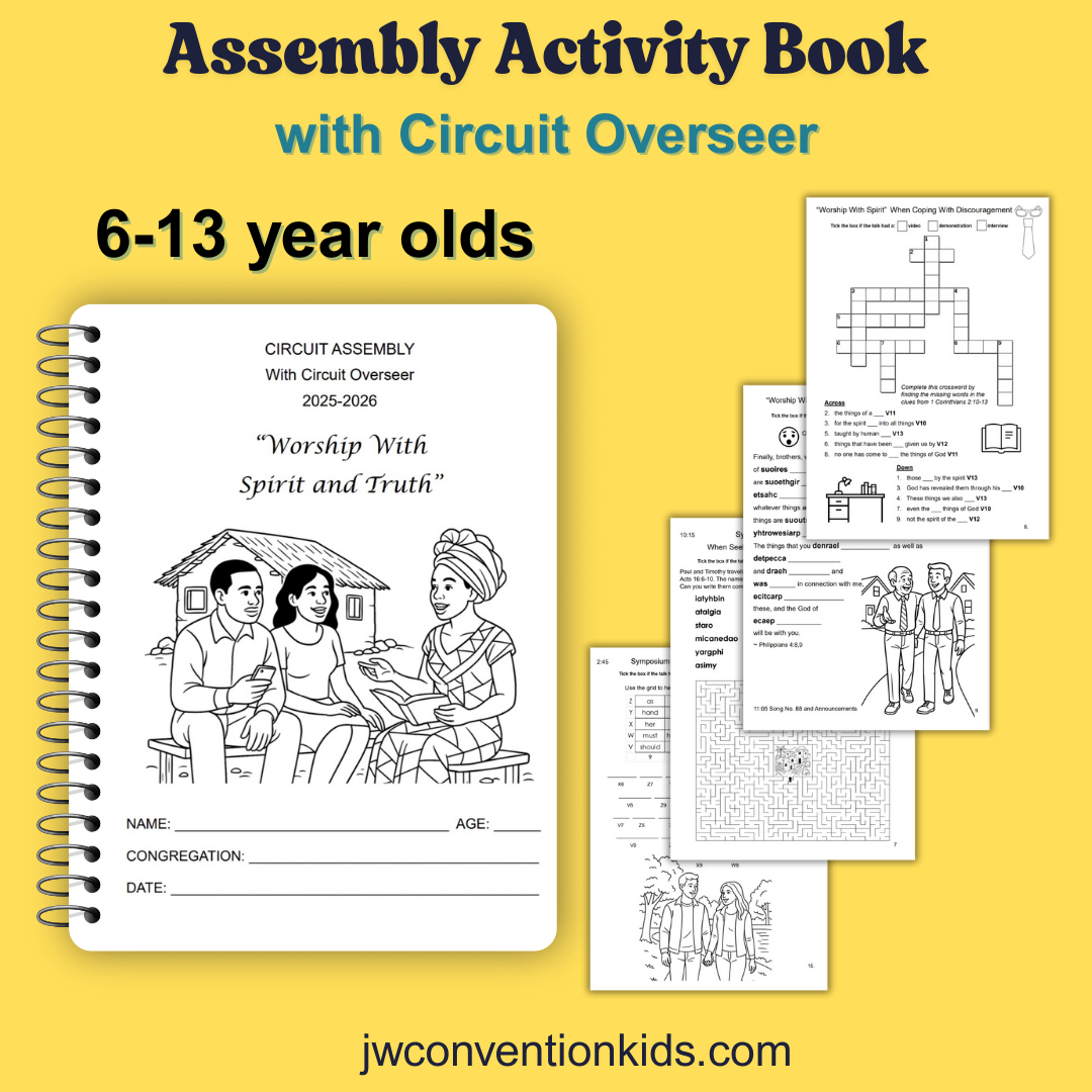 6-13yo Assembly with Circuit Overseer 2025 2026 JW Activity Book 'Wors ...