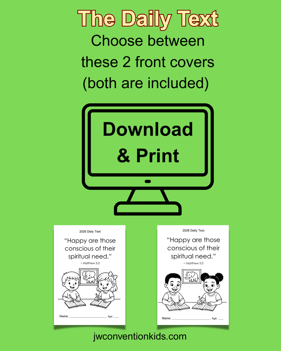 2026 Daily Text to Copy in Print PDF Printable JW Digital Download ...