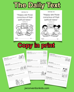 2026 Daily Text to Copy in Print PDF Printable JW Digital Download ...