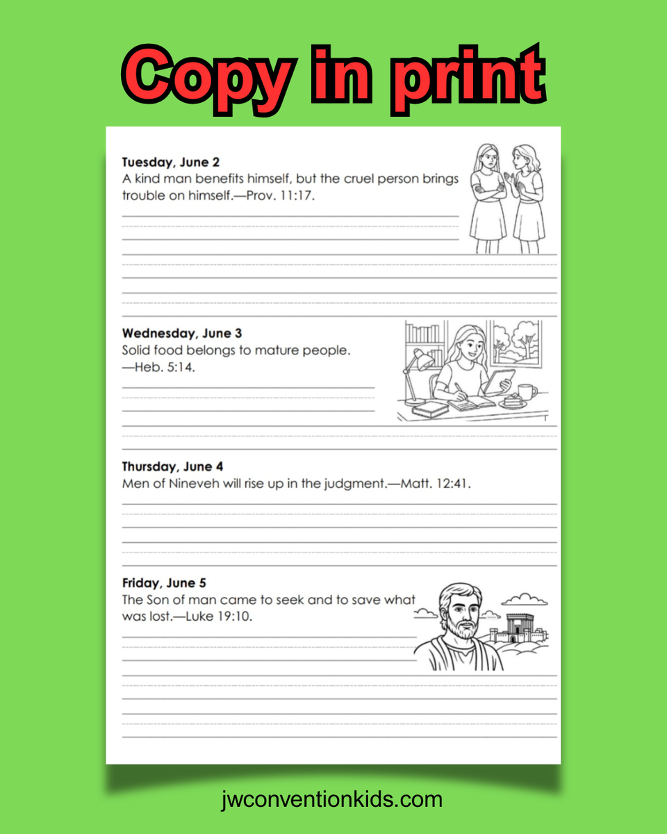 2026 Daily Text to Copy in Print PDF Printable JW Digital Download ...